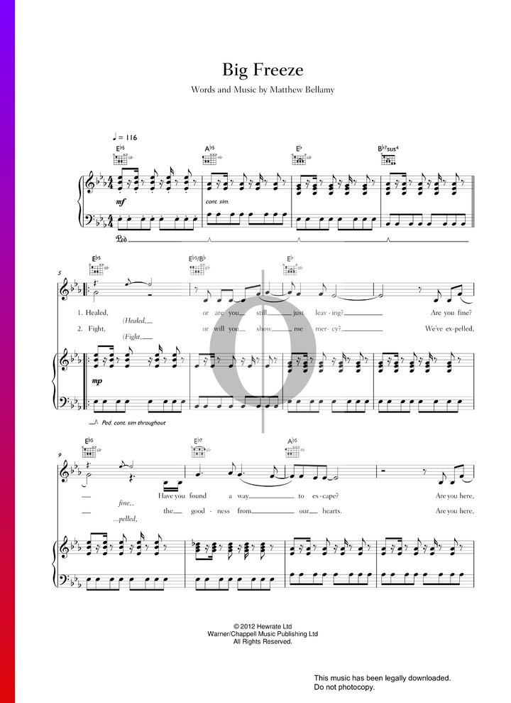 Big Freeze (Muse) Piano Sheet Music - OKTAV