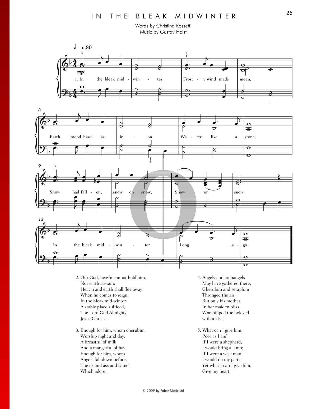 In the Bleak Midwinter Sheet Music (Piano, Voice) | PDF Download - OKTAV