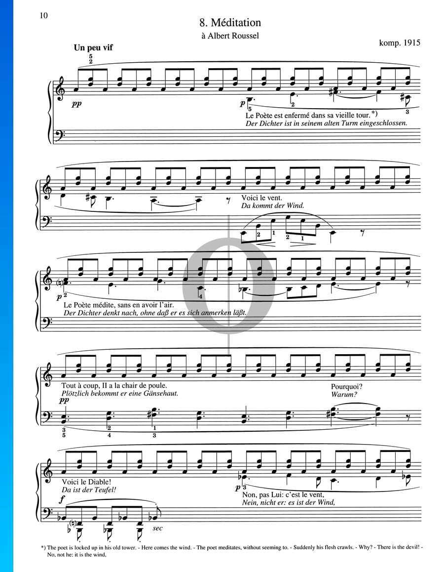 Méditation à Albert Roussel (Erik Satie) Piano Sheet Music - OKTAV