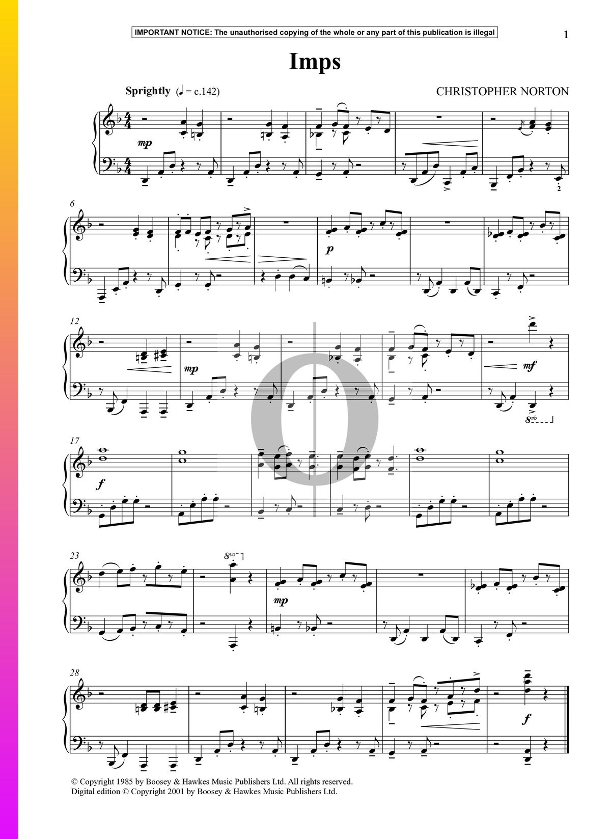 Imps (Christopher Norton) Piano Sheet Music - OKTAV