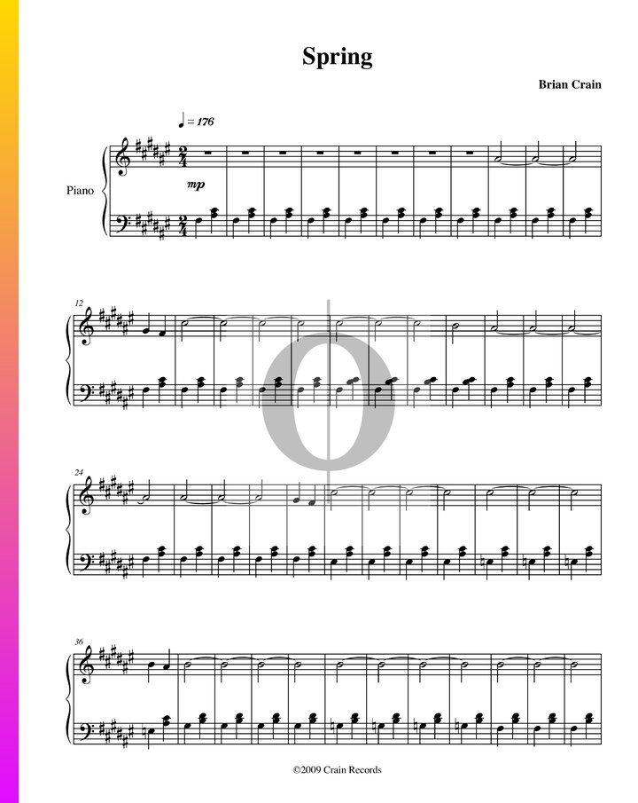 Spring (Brian Crain) Piano Sheet Music - OKTAV