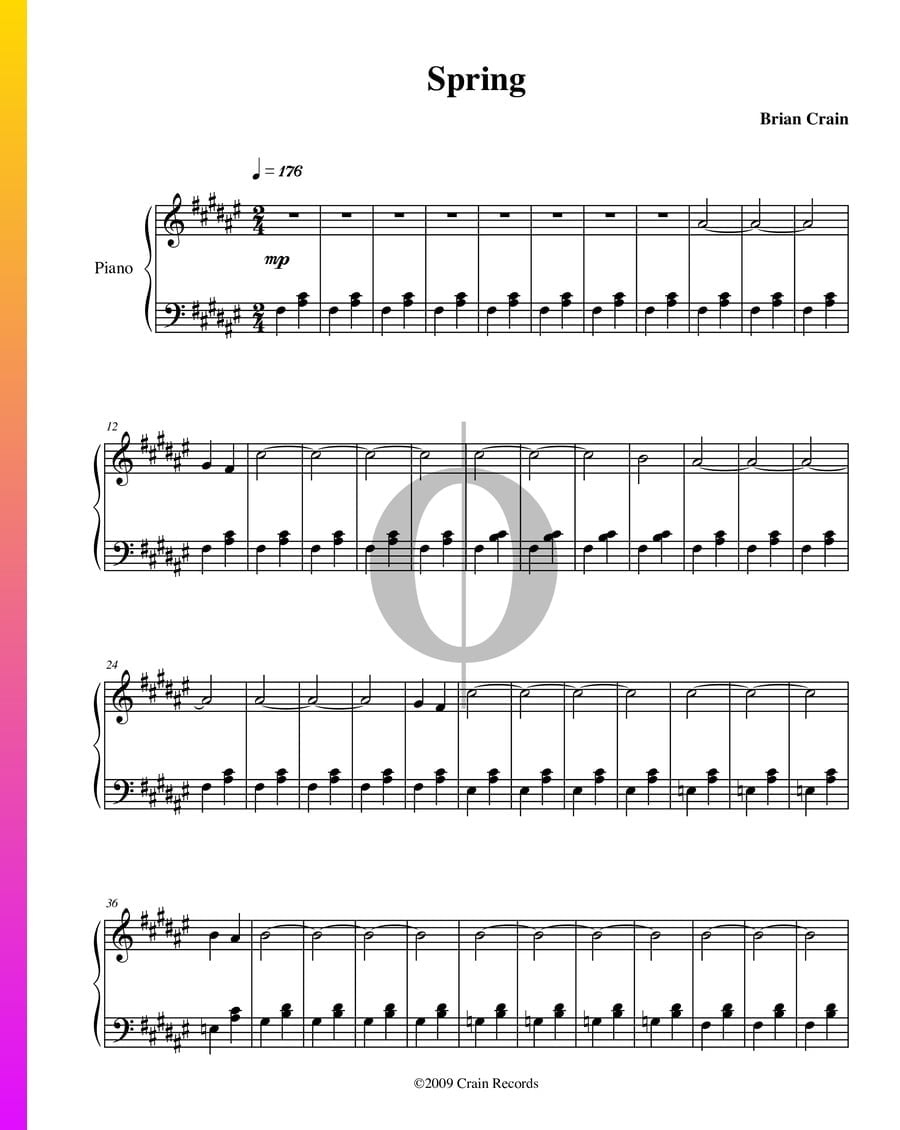 Spring (Brian Crain) Piano Sheet Music - OKTAV
