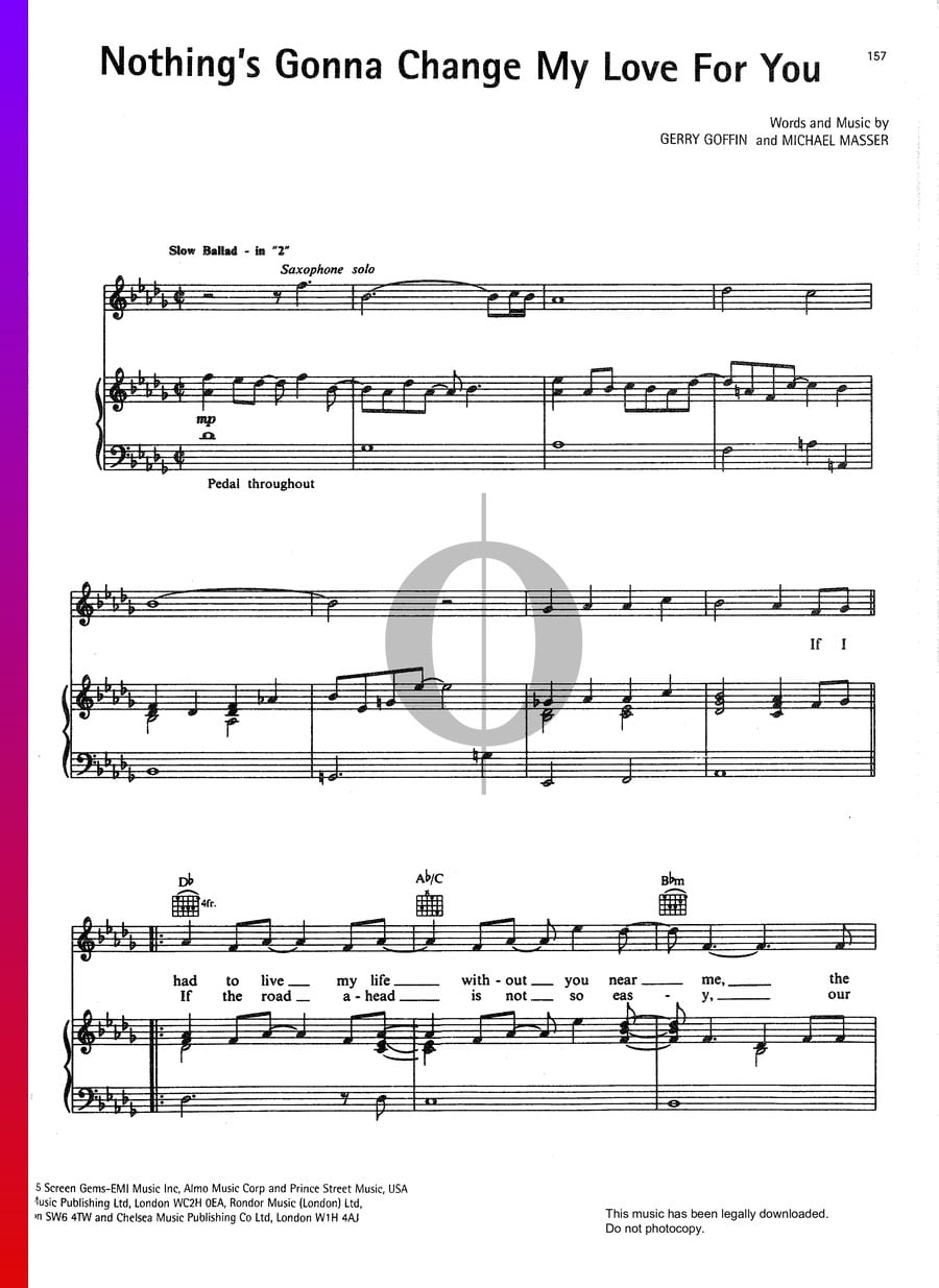 Nothing's Gonna Change My Love For You (George Benson) Piano Sheet Music - OKTAV