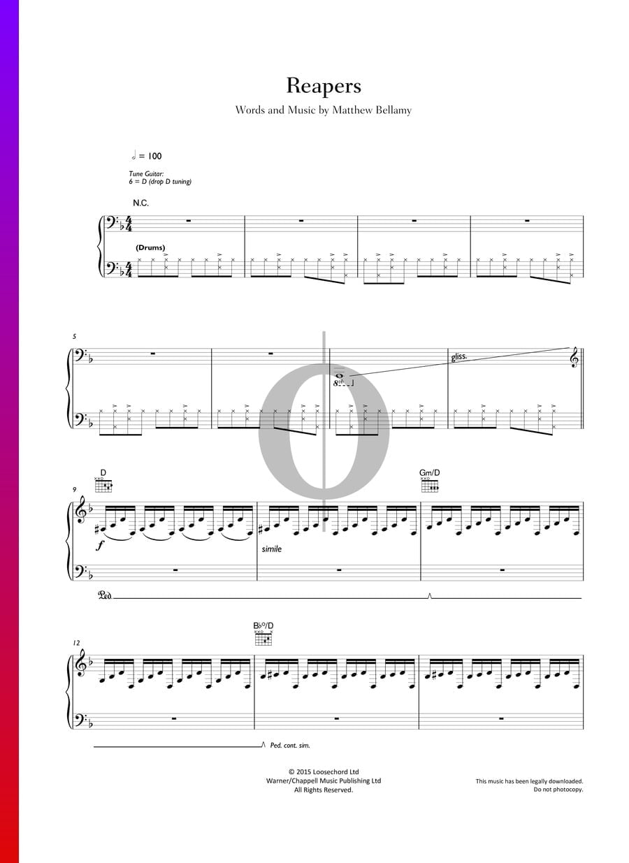 Reapers (Muse) Piano Sheet Music - OKTAV