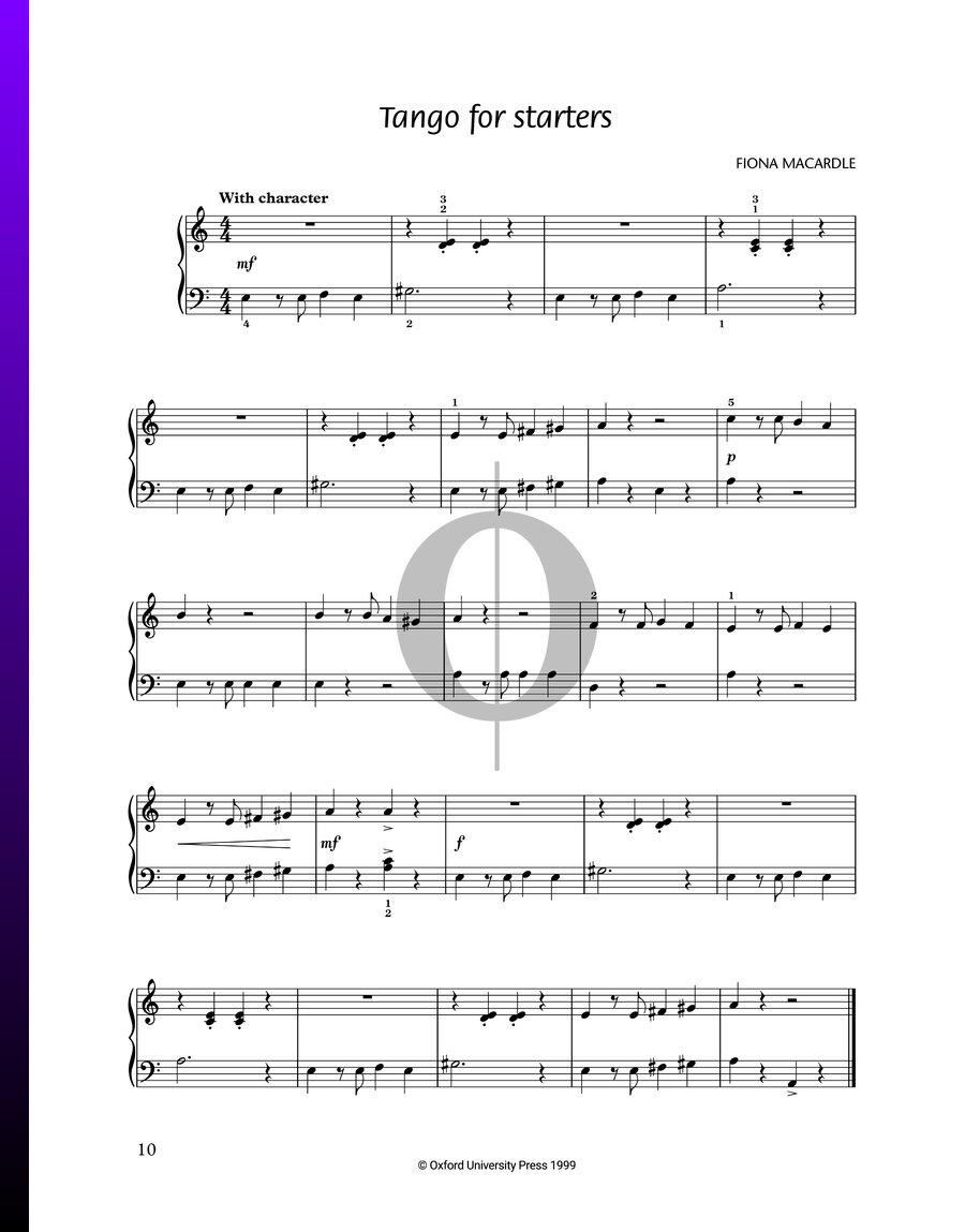 Tango for starters (Fiona Macardle) Piano Sheet Music - OKTAV