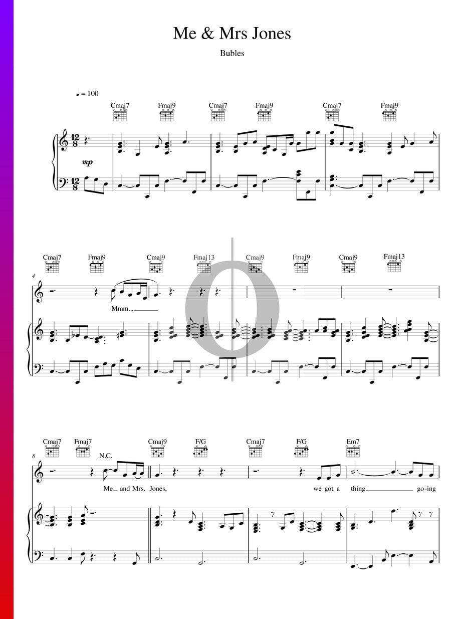 Me & Mrs Jones (Billy Paul) Piano Sheet Music - OKTAV