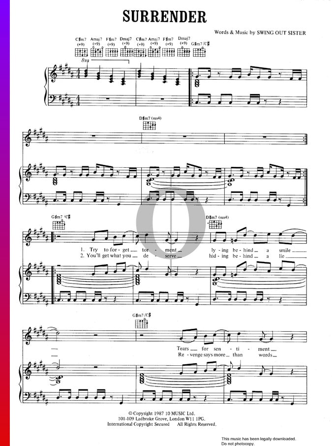 Swing Out Sister Sheet Music Downloads (PDF) & Subscription - OKTAV