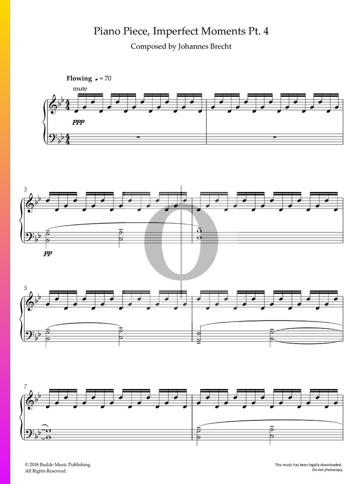 Piano Piece, Imperfect Moments Pt. 4 Sheet Music (Piano Solo) - PDF ...