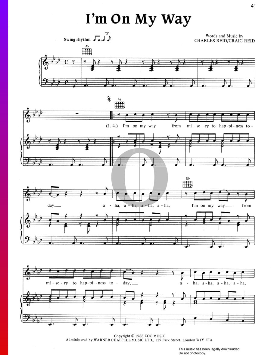 I'm On My Way (The Proclaimers) Piano Sheet Music - OKTAV