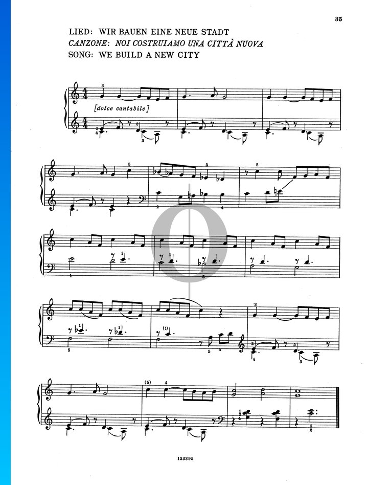 Let's Build a City: Song (Paul Hindemith) Piano Sheet Music - OKTAV