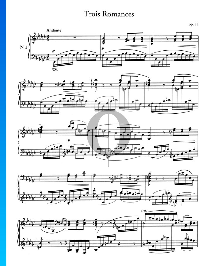 Trois Romances, Op. 11: No. 1 (Clara Schumann) Piano Sheet Music - OKTAV