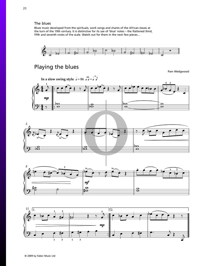 Playing the Blues (Pam Wedgwood) Piano Sheet Music - OKTAV