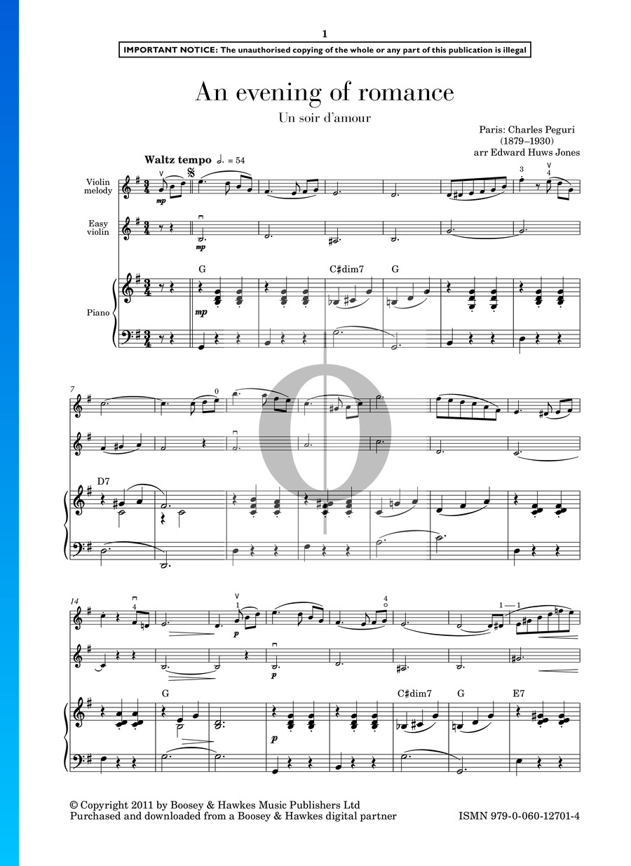 An Evening Of Romance (Charles Peguri) Piano Sheet Music - OKTAV
