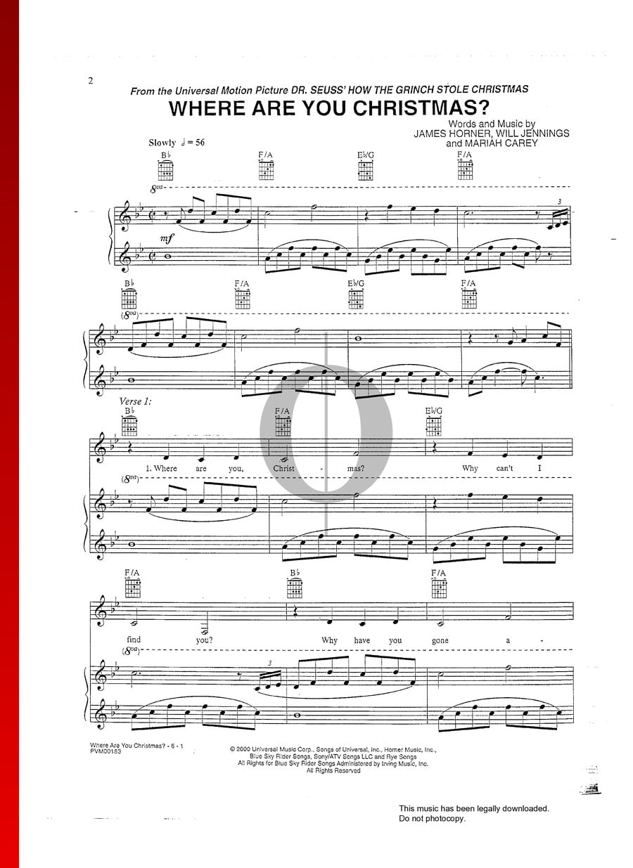 Where Are You Christmas? (Faith Hill) Piano Sheet Music - OKTAV