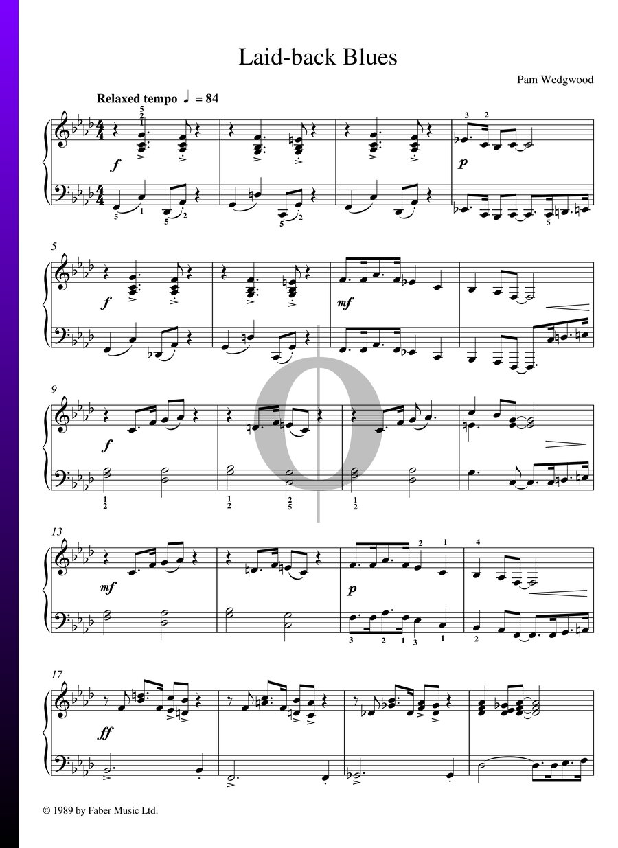 Laid-back Blues (Pam Wedgwood) Piano Sheet Music - OKTAV