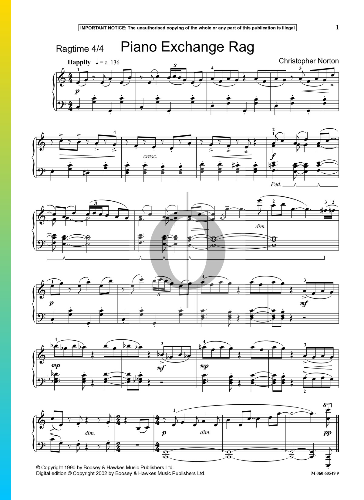 Piano Exchange Rag (Christopher Norton) Piano Sheet Music - OKTAV