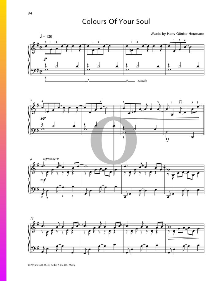 Colours Of Your Soul (Hans-Günter Heumann) Piano Sheet Music - OKTAV
