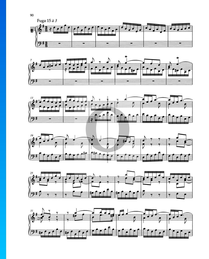 Fugue G Major, BWV 884 (Johann Sebastian Bach) Piano Sheet Music - OKTAV