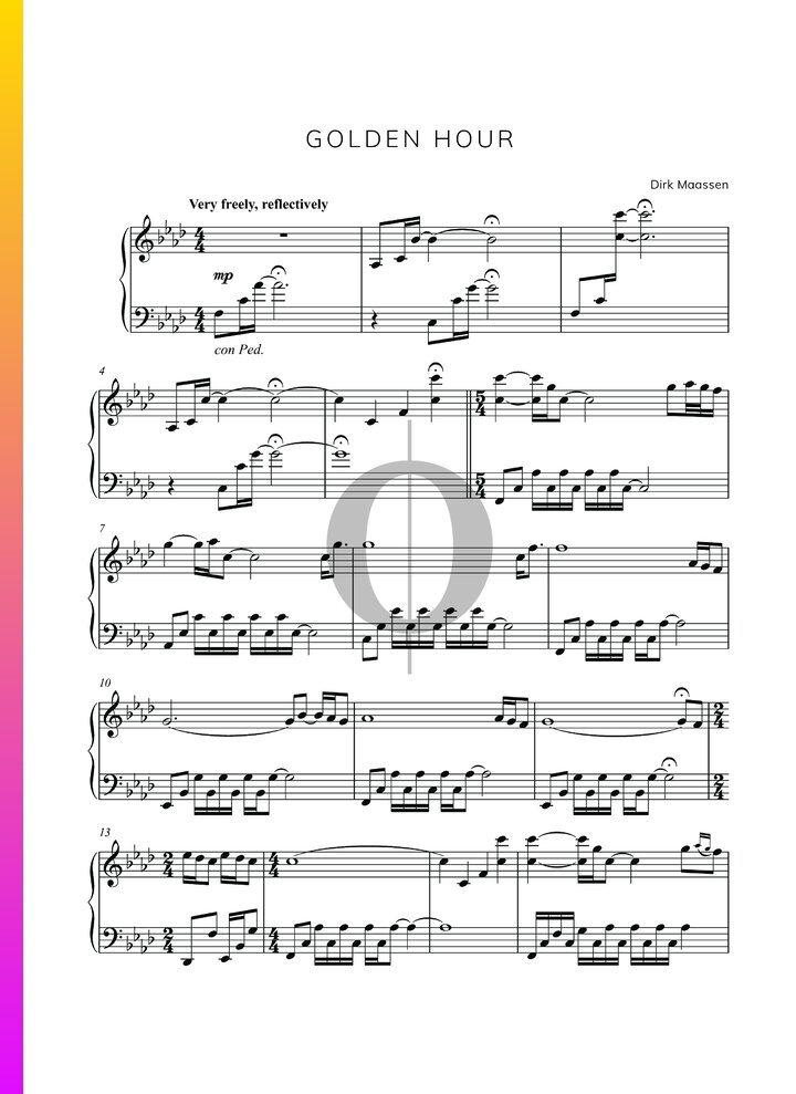 Golden Hour (Dirk Maassen) Piano Sheet Music - OKTAV