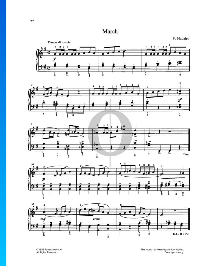 March (Parashkev Hadjiev) Piano Sheet Music - OKTAV