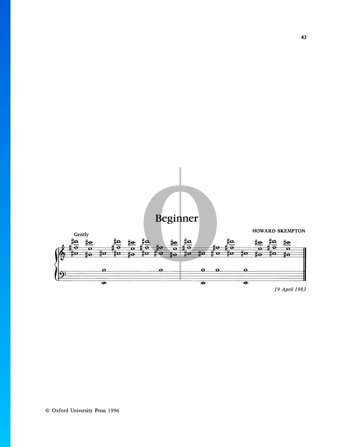 Beginner (Howard Skempton) Piano Sheet Music - OKTAV
