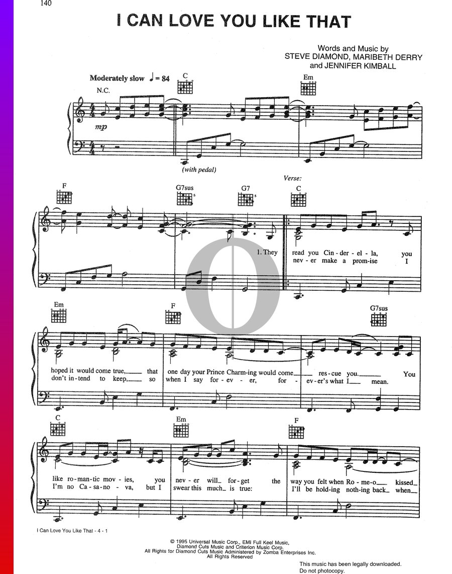 I Can Love You Like That Sheet Music Piano Voice Guitar OKTAV i-can-love-you-like-that-sheet-music-piano-voice-guitar-oktav