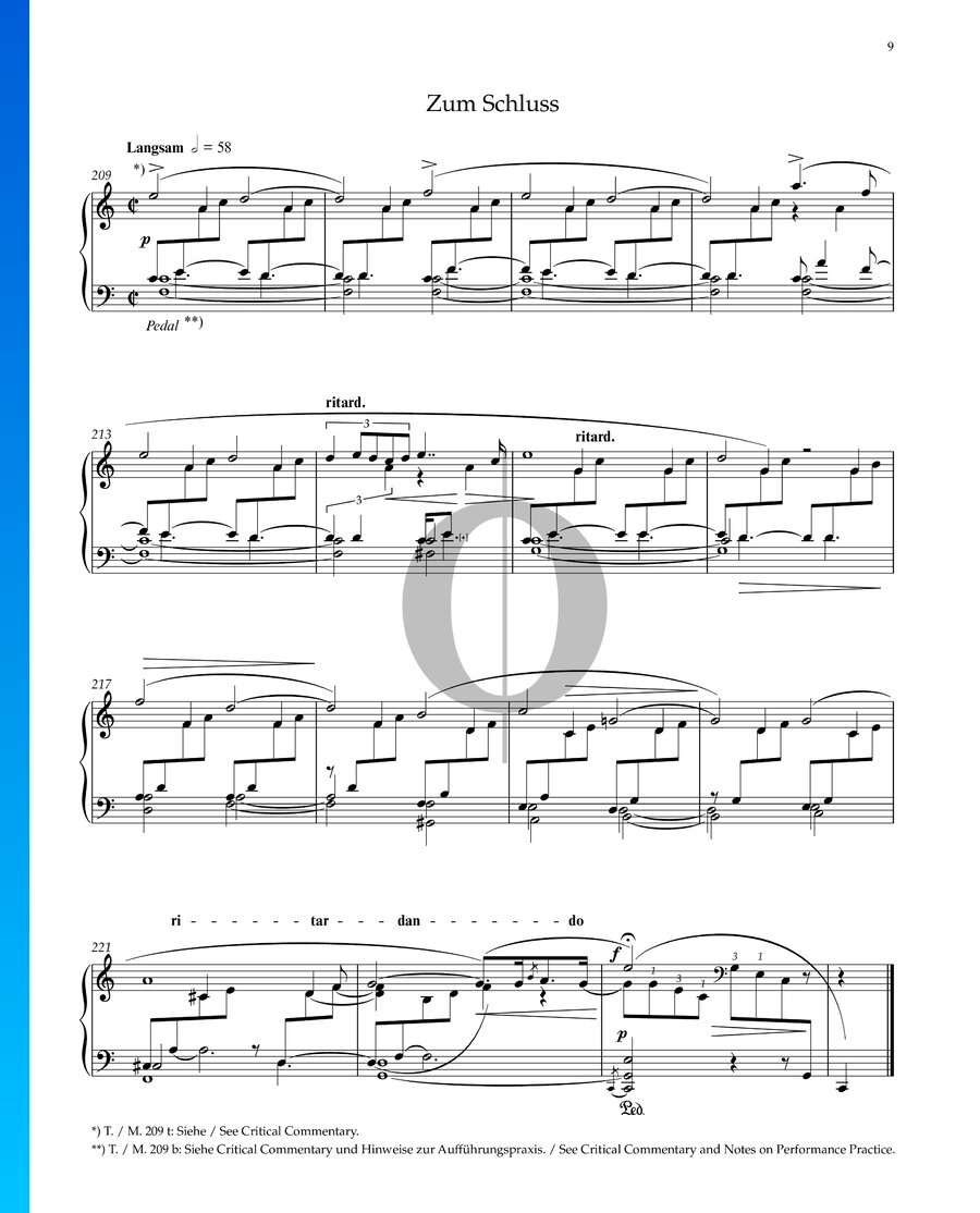 Arabesque, Op. 18: No. 4 Zum Schluss (Robert Schumann) Piano Sheet ...