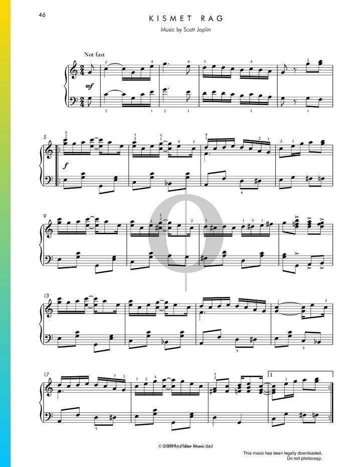 Kismet Rag (Scott Joplin) Piano Sheet Music - OKTAV