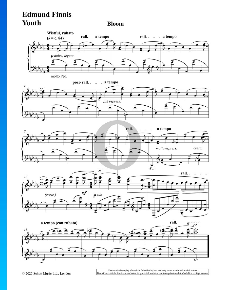 Bloom (Edmund Finnis) Piano Sheet Music - OKTAV
