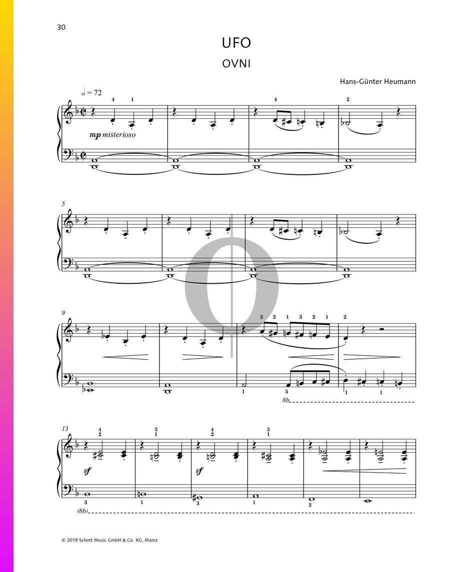 UFO (Hans-Günter Heumann) Piano Sheet Music - OKTAV
