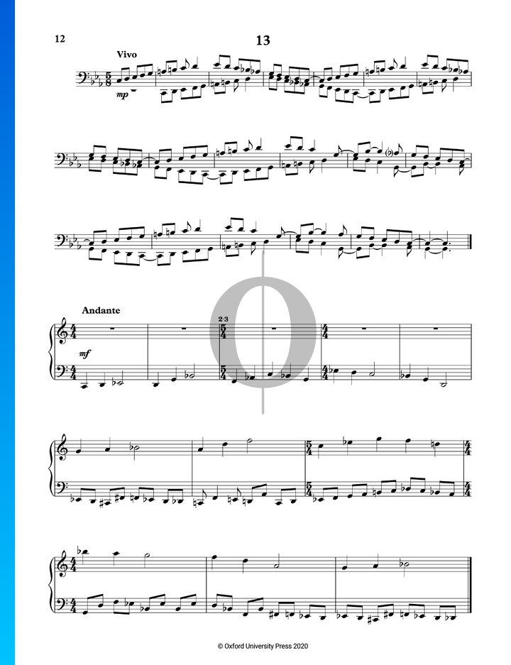 24 Preludes and Fugues: No. 13 in C Minor (Howard Skempton) Piano Sheet ...