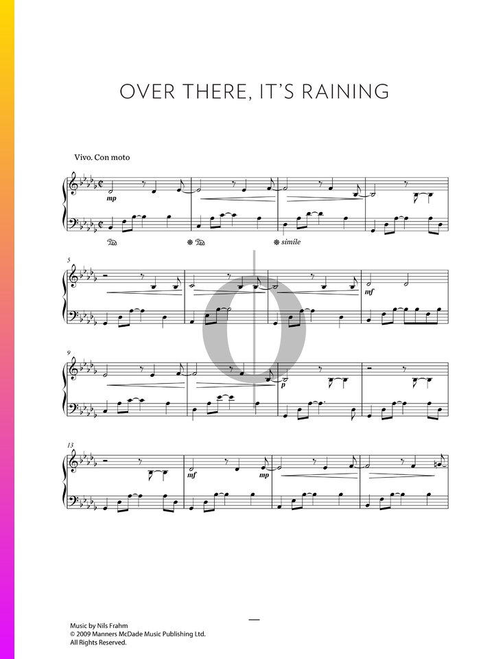 Over There, It's Raining (Nils Frahm) Piano Sheet Music - OKTAV
