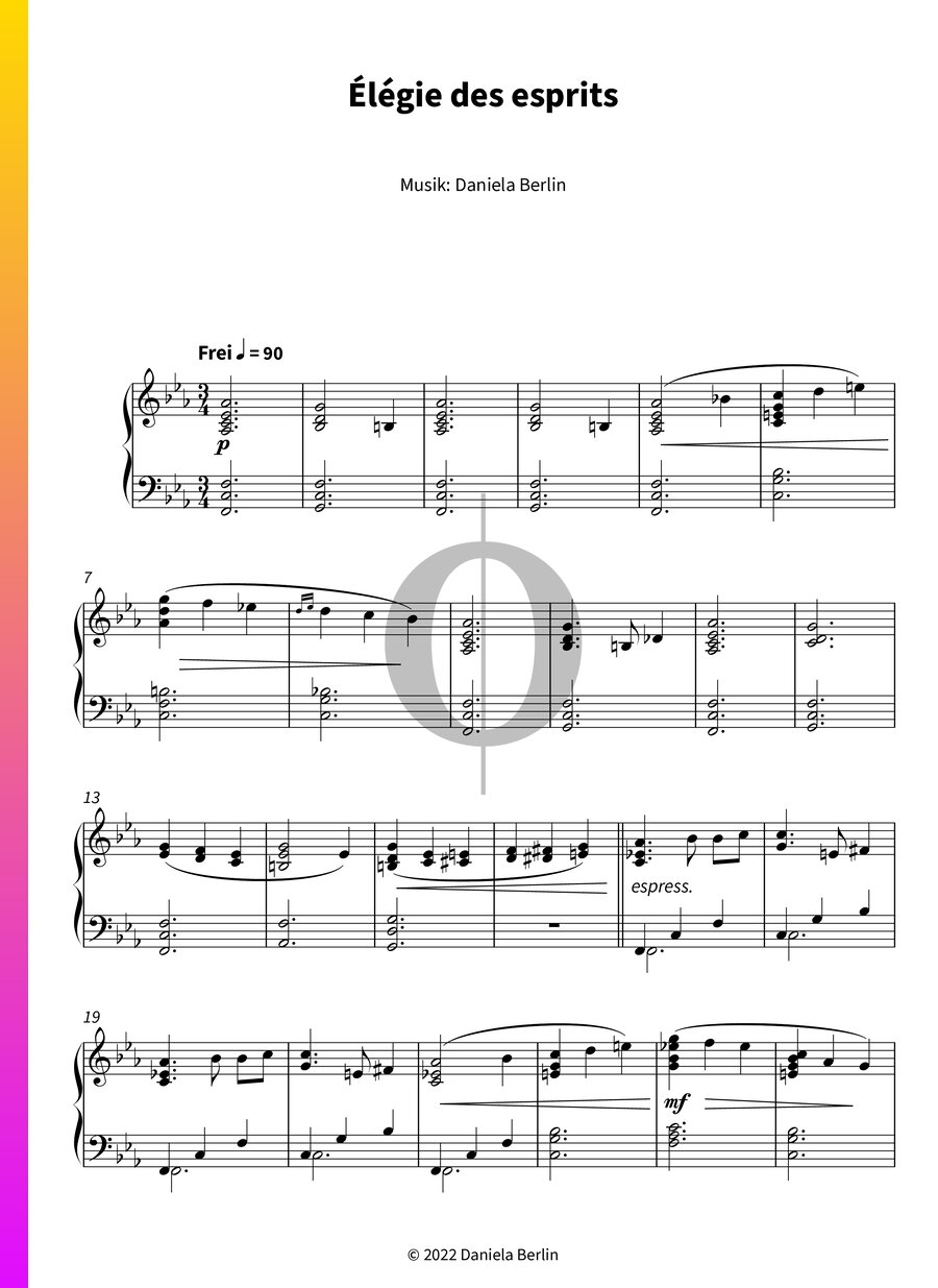 Élégie des esprits (Daniela Berlin) Piano Sheet Music - OKTAV