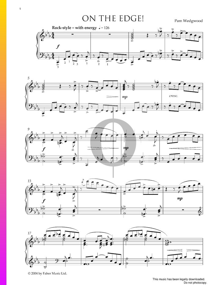 On The Edge! (Pam Wedgwood) Piano Sheet Music - OKTAV