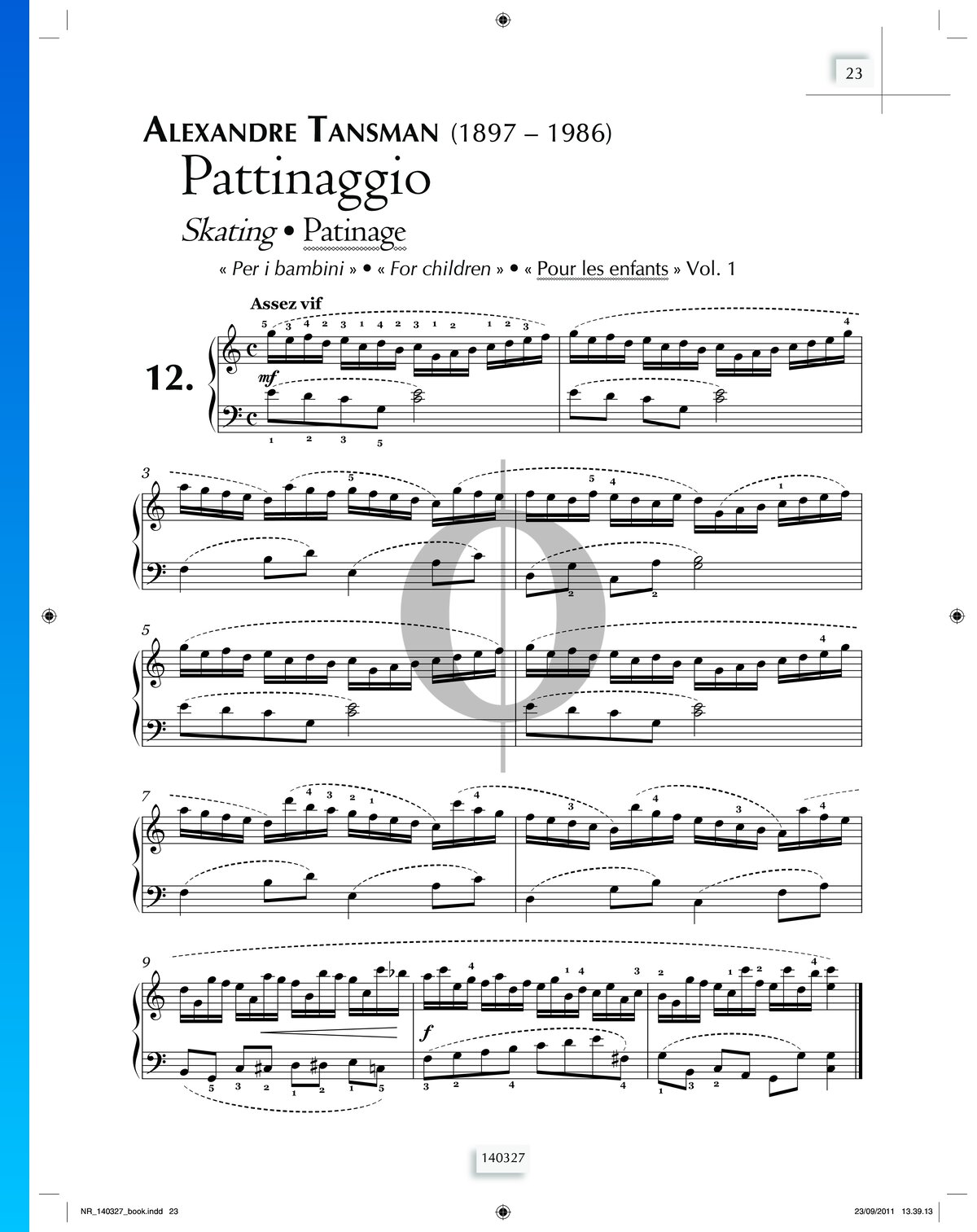 Skating (Alexandre Tansman) Piano Sheet Music - OKTAV