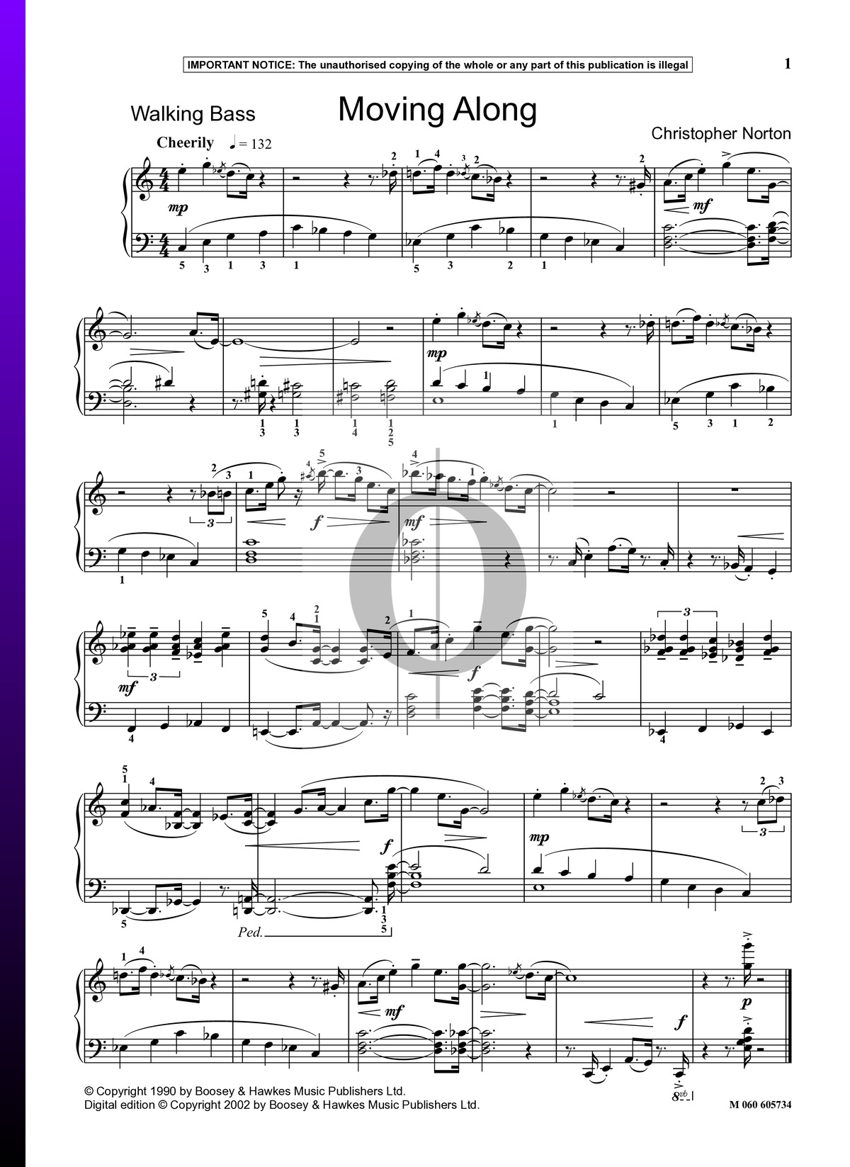 Moving Along (Christopher Norton) Piano Sheet Music - OKTAV