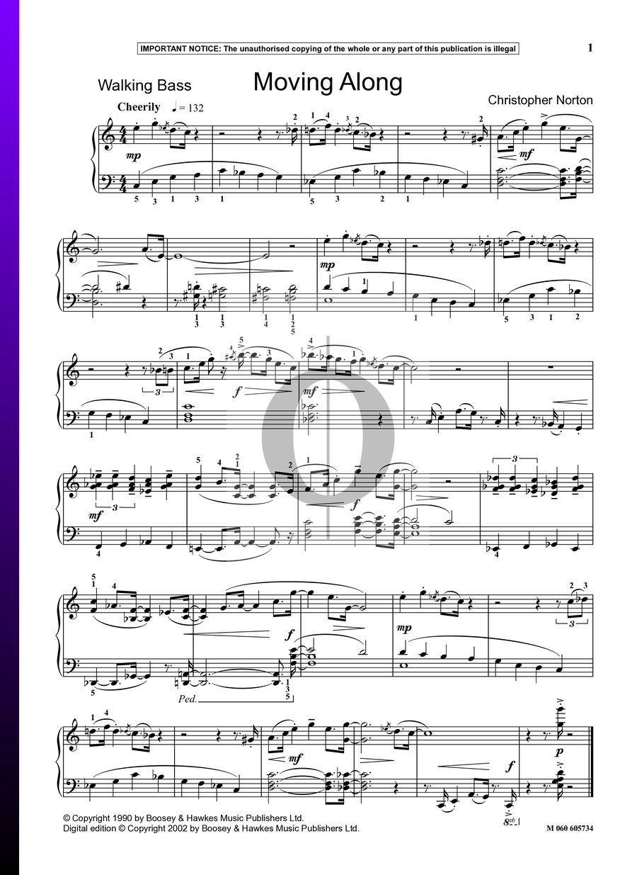 Moving Along (Christopher Norton) Piano Sheet Music - OKTAV