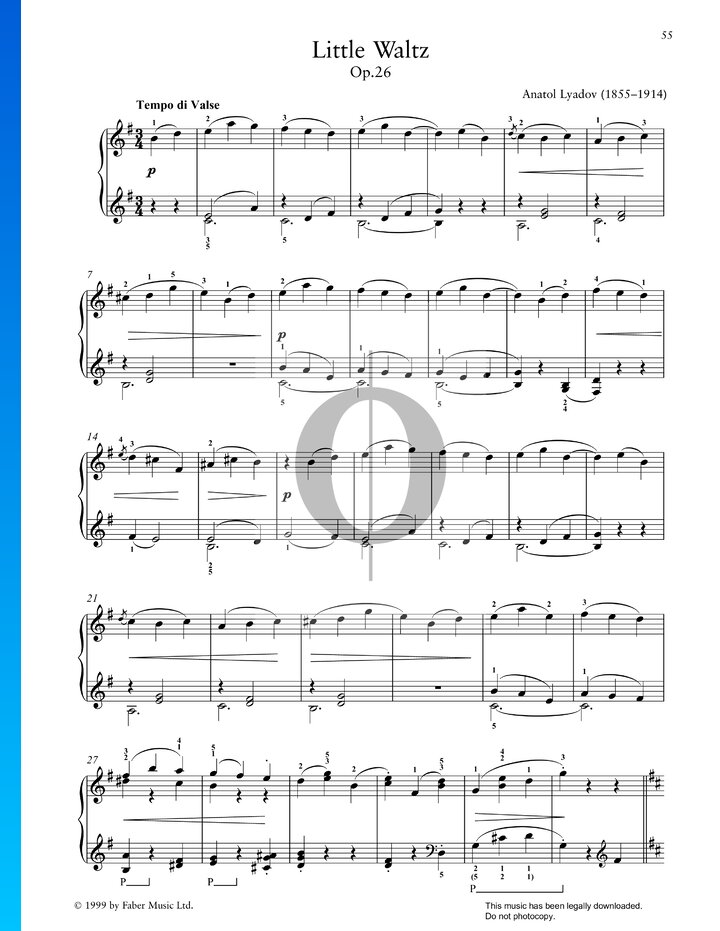 Kleiner Walzer, Op. 26 Klaviernoten (Anatoly Lyadov) - OKTAV