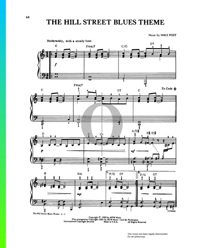 Mike Post Sheet Music Downloads (PDF) & Subscription - OKTAV