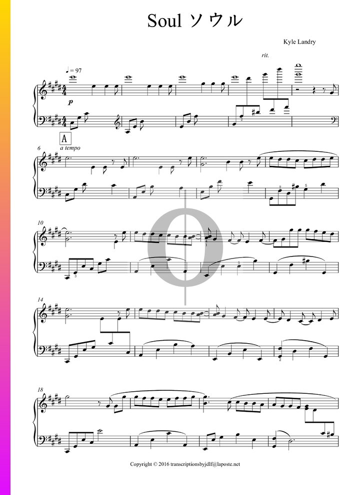 Soul (Kyle Landry) Piano Sheet Music - OKTAV