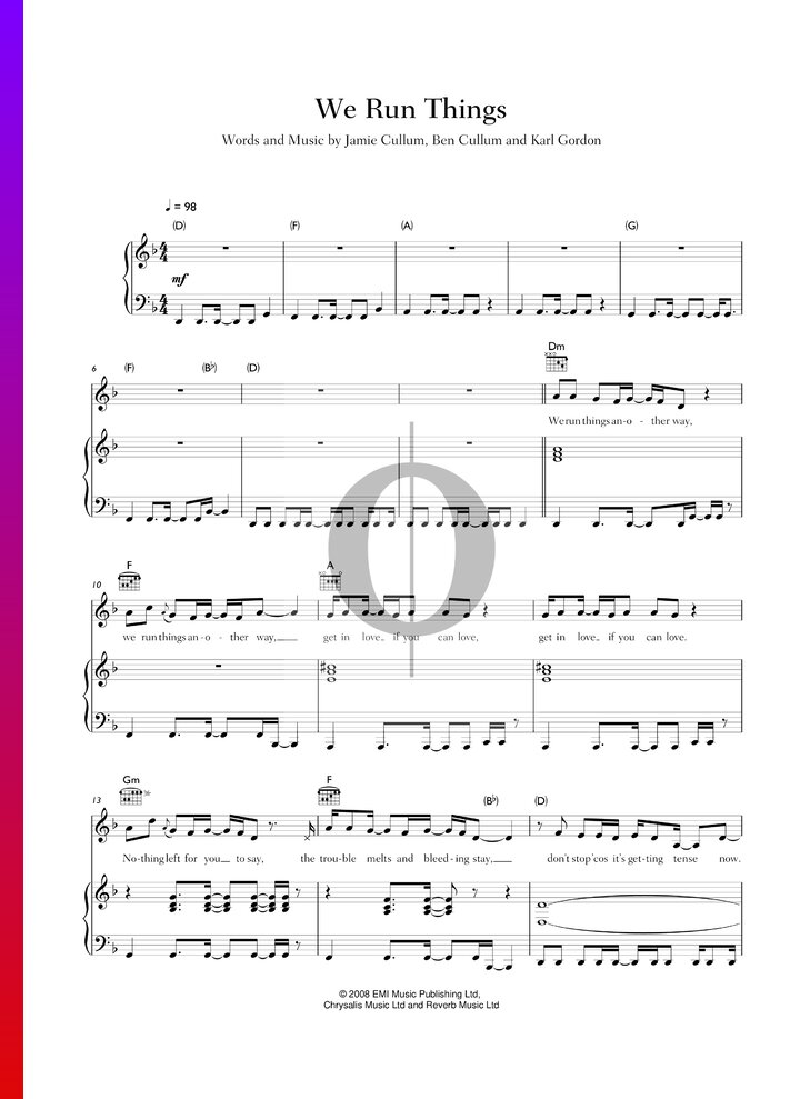 We Run Things (Jamie Cullum) Piano Sheet Music - OKTAV