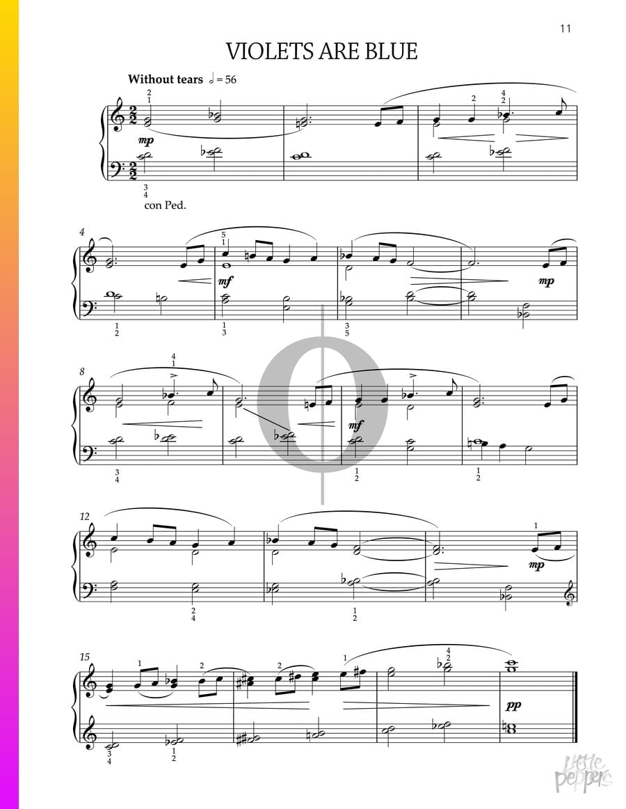 Violets are blue (Elissa Milne) Piano Sheet Music - OKTAV