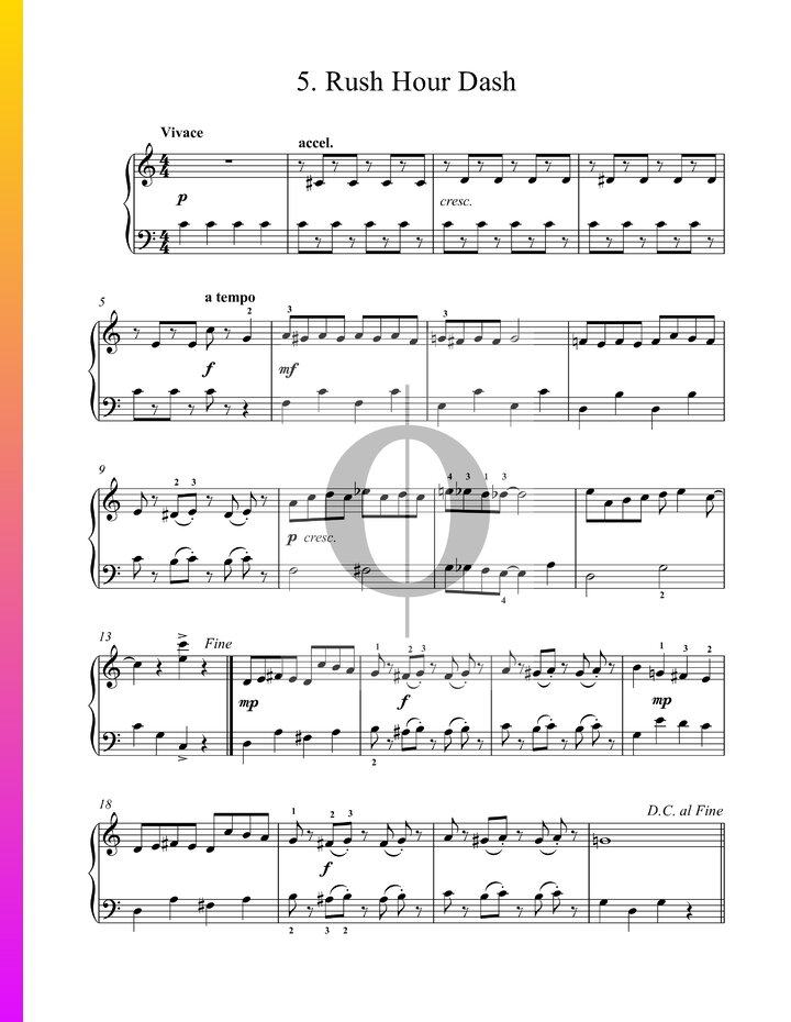 Rush Hour Dash (Pam Wedgwood) Piano Sheet Music - OKTAV