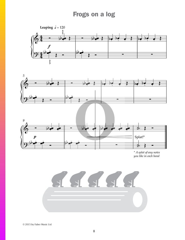 Frogs on a log (Paul Harris) Piano Sheet Music - OKTAV