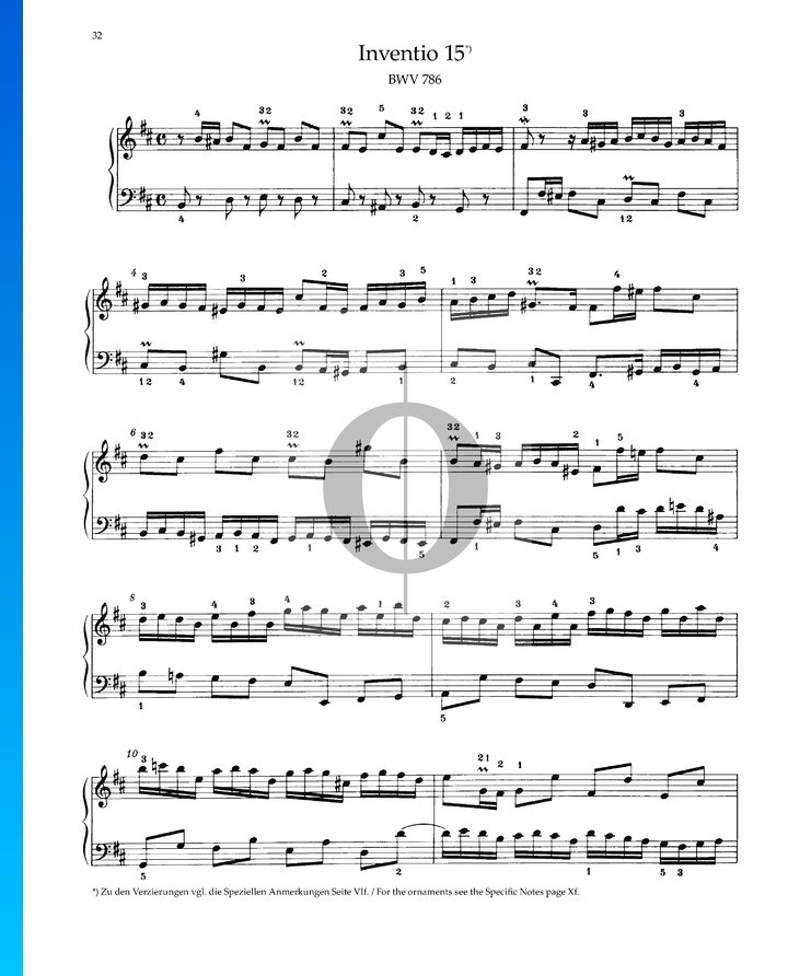 Invention 15, BWV 786 (Johann Sebastian Bach) Piano Sheet Music - OKTAV
