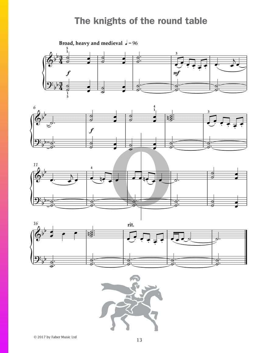 The knights of the round table (Paul Harris) Piano Sheet Music - OKTAV
