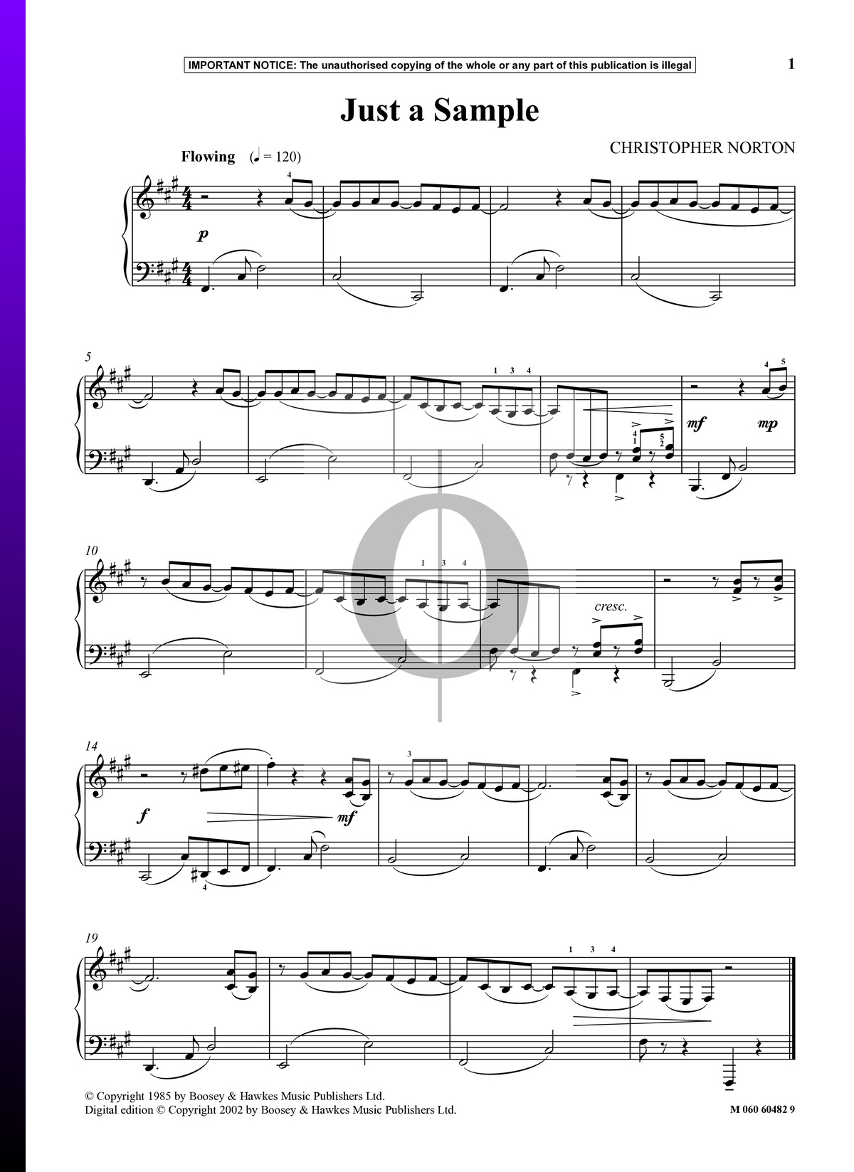 Just A Sample (Christopher Norton) Piano Sheet Music - OKTAV