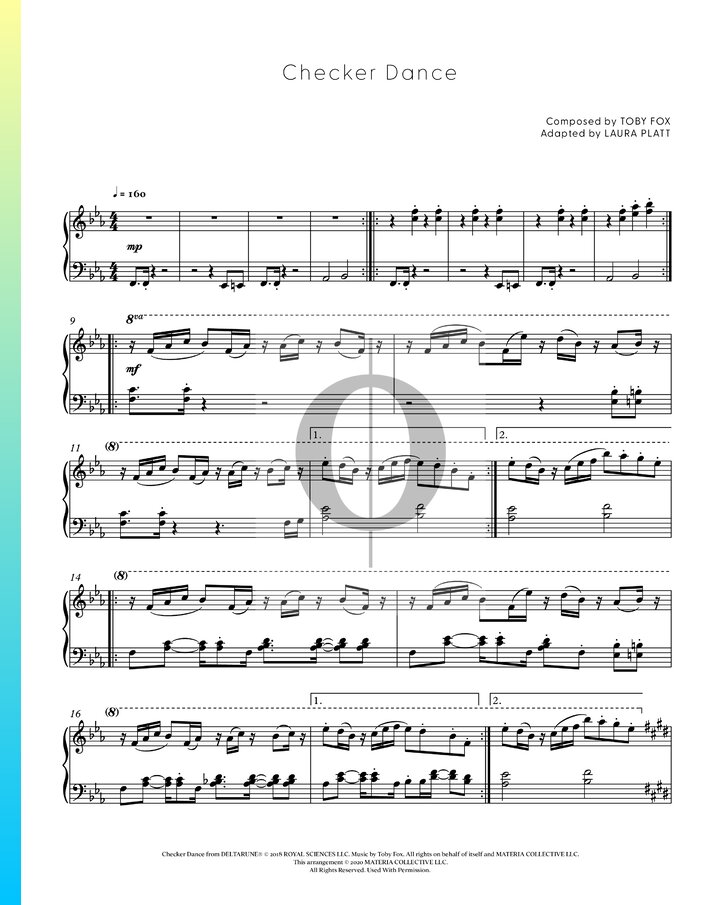 Checker Dance (Toby Fox) Piano Sheet Music - OKTAV