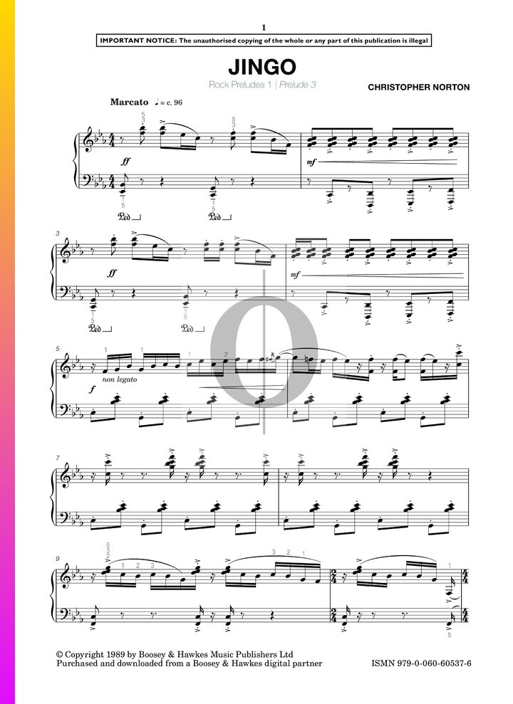 Rock Preludes: No. 3 Jingo (Christopher Norton) Piano Sheet Music - OKTAV
