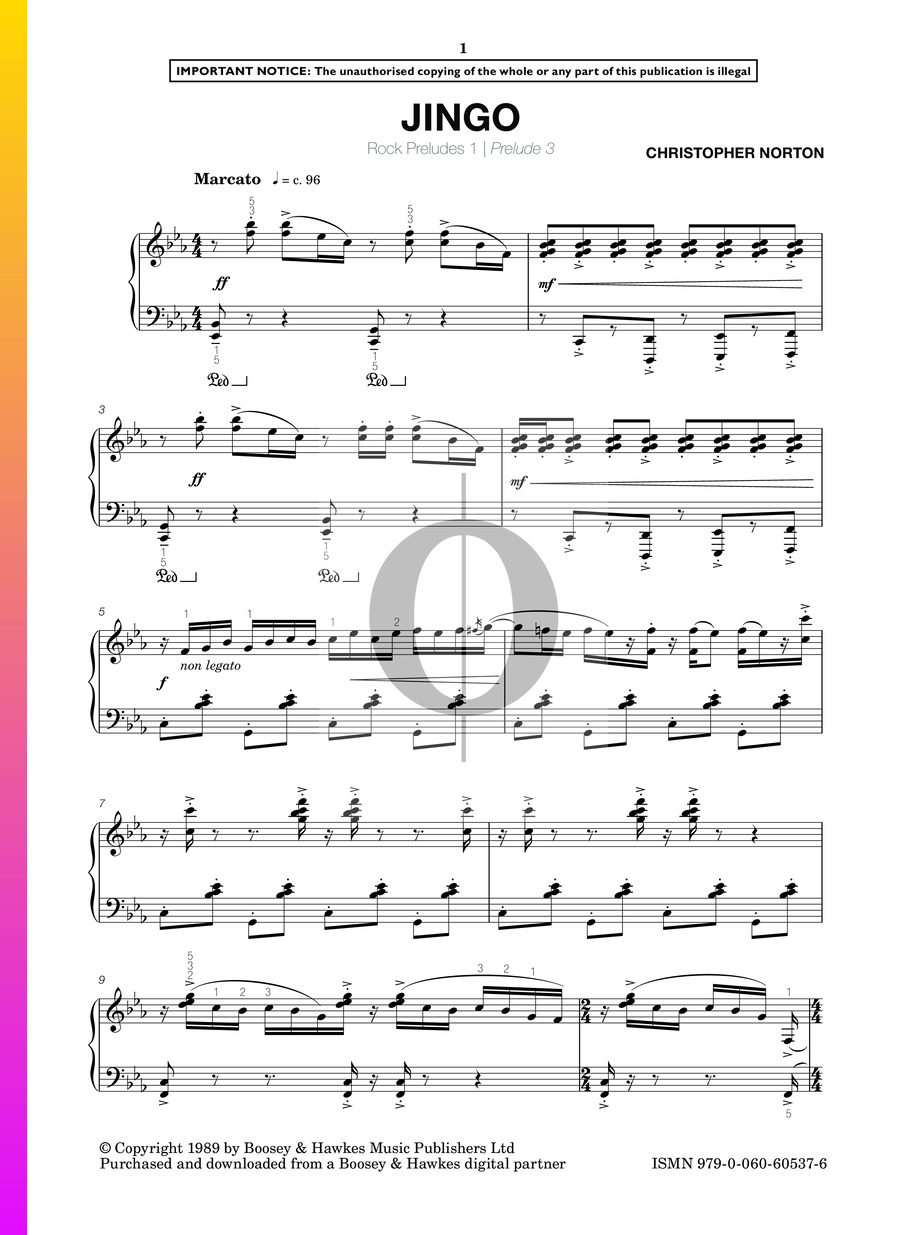 Rock Preludes: No. 3 Jingo (Christopher Norton) Piano Sheet Music - OKTAV